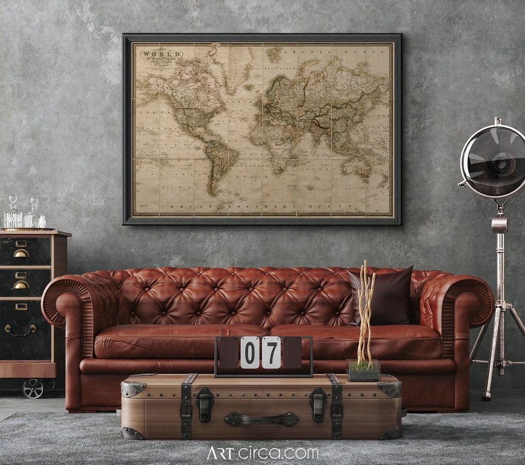World Map Art : 1861 World Map Print - Antique World Map - Vintage ...