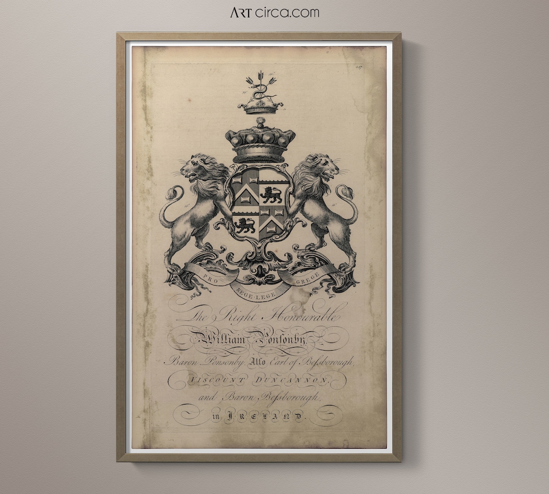 Coat of Arms Print #8 : Family Crest - 18th C. English Armorial ...