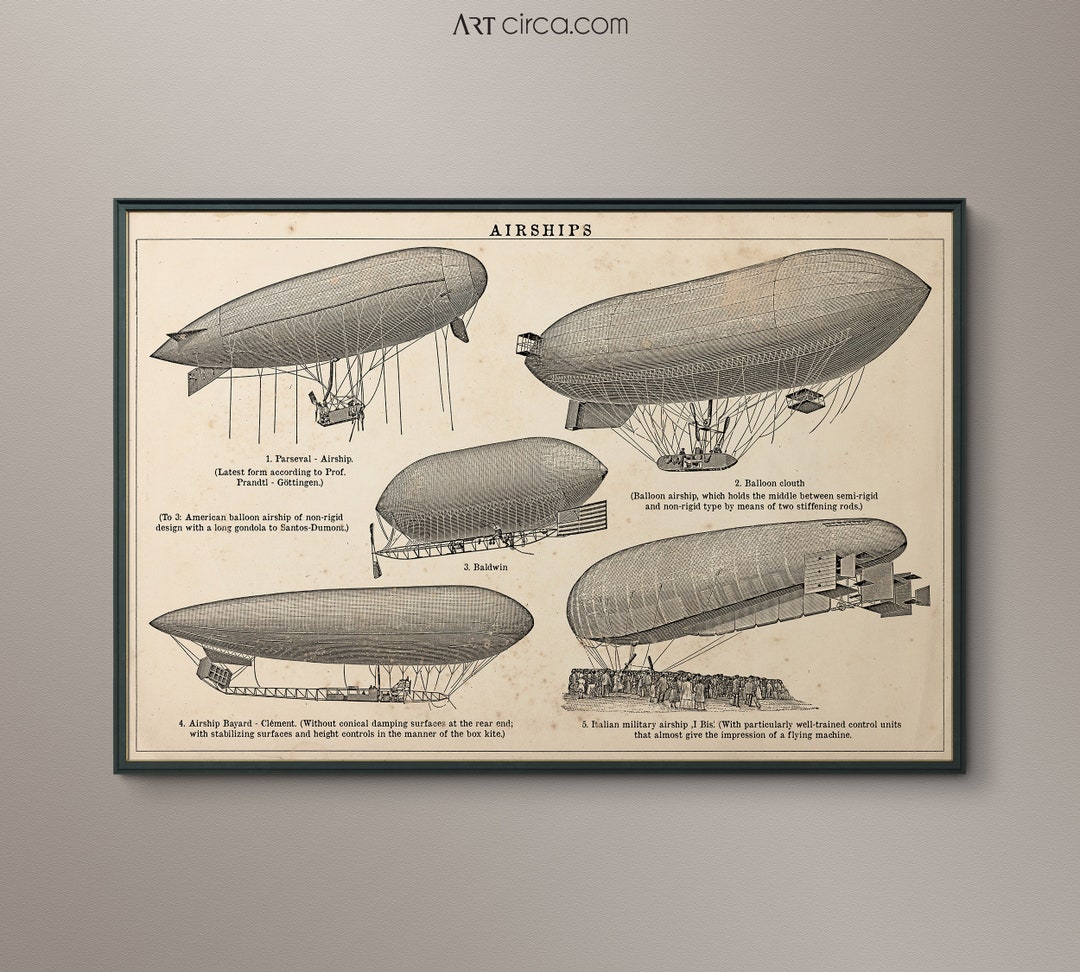 Vintage Transportation Art : Airship Art - Balloon Ship Art - Steampunk ...
