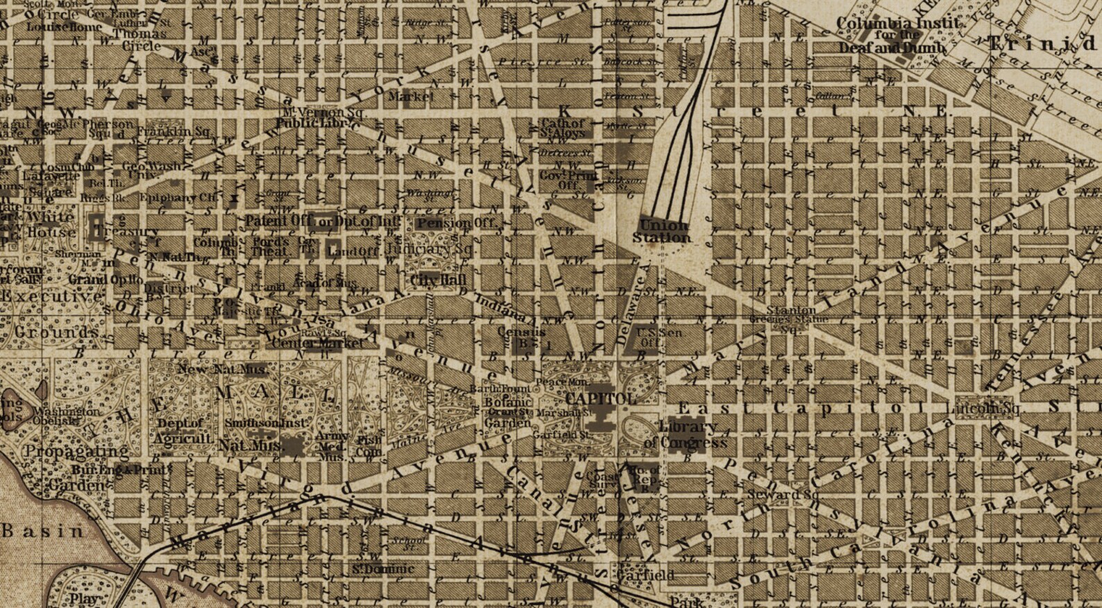 Washington DC Map : Vintage Rustic Washington DC Map Print - Etsy