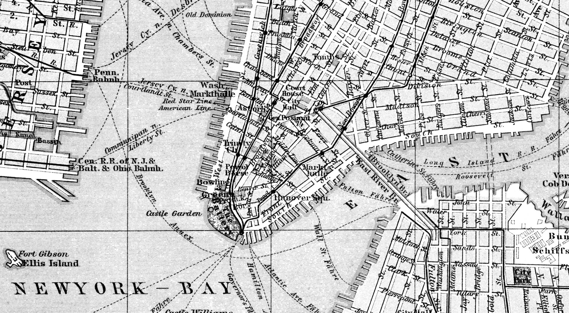 New York Map Print : Circa 1900 Map of New York Lithograph | Etsy