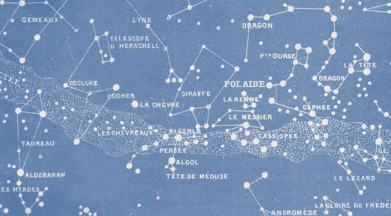Nursery Star Map : Vintage French Constellation Map - Constellation Map ...