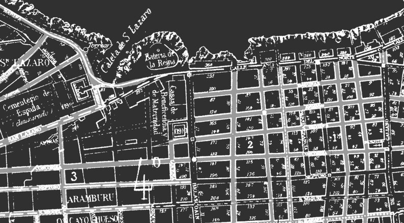 Havana Cuba Map Print : Vintage Havana Map - Vintage Cuba Map - Circa ...