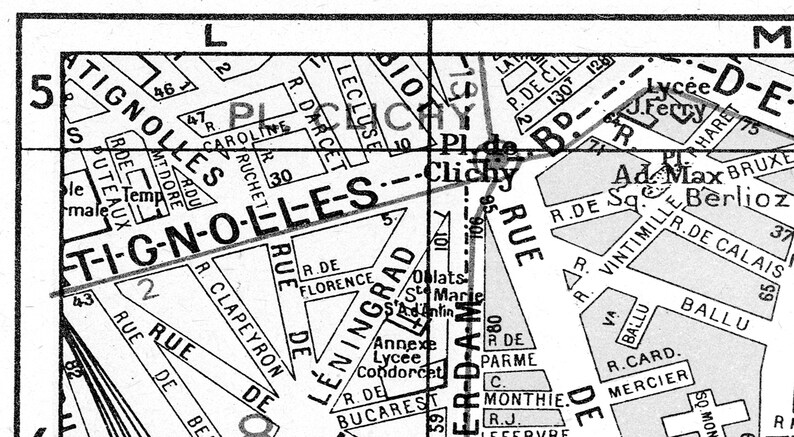 Paris Street Map : 9th Arrondissement Map Opéra Print - Etsy