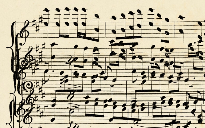 Sheet Music Art : Vintage 1800s Tribute to Music - Sheet Music Art ...