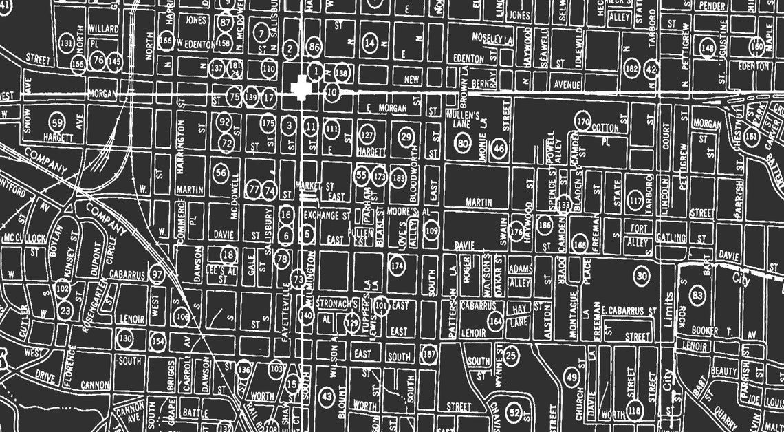 Raleigh Map Print : Vintage Raleigh map print Old Raleigh | Etsy