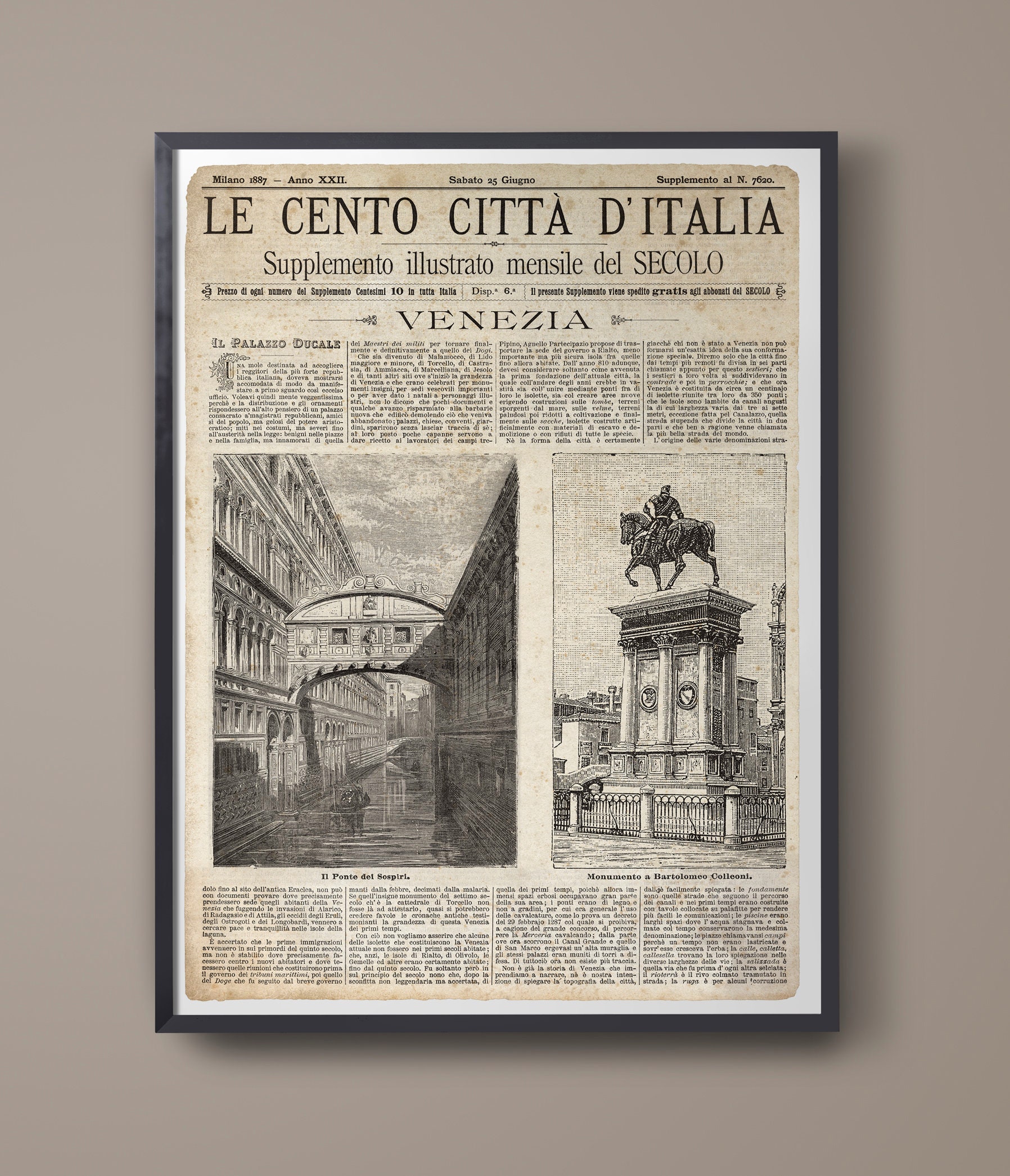 Vintage Italian Newspaper : Venezia Full Cover 1 Vintage - Etsy