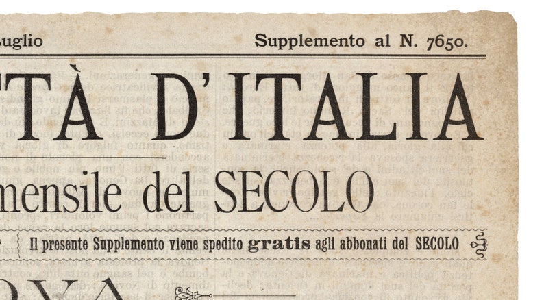 Vintage Italian Newspaper : Genova - Vintage Newspaper Art - Vintage ...
