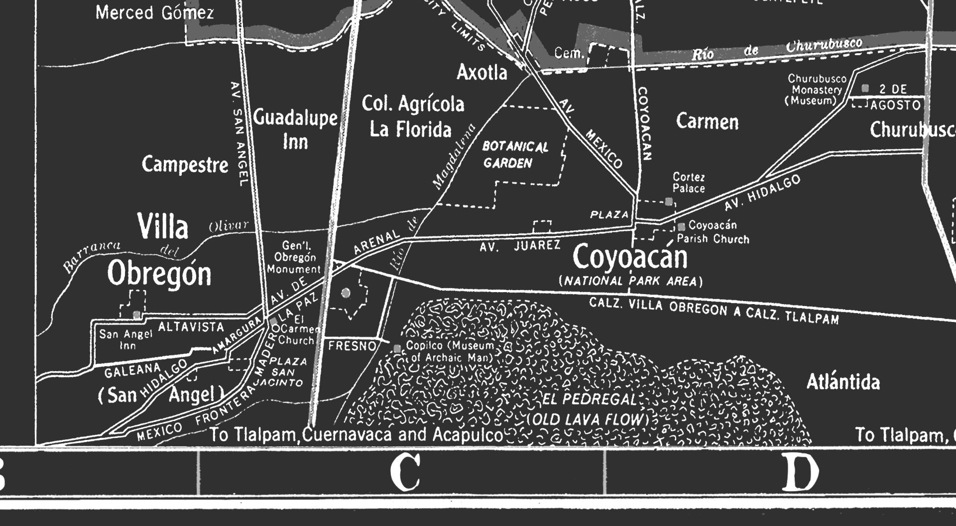 Mexico City Map : Vintage Mexico City Map Print - Old Mexico Map ...