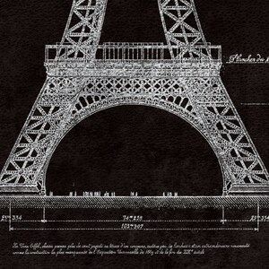 Eiffel Tower Blueprint : Vintage Eiffel Tower Blue Print Poster Print ...