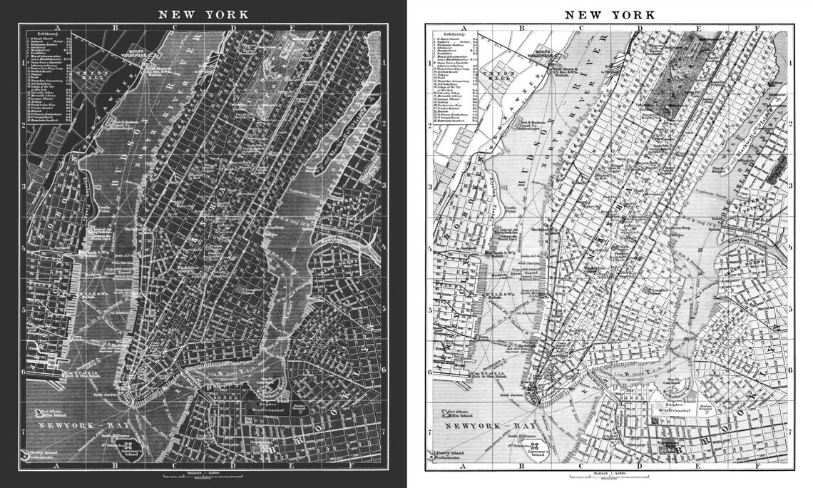 New York Map Print : Circa 1900 Map of New York Lithograph | Etsy