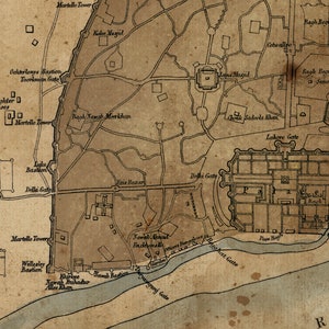 Delhi India Map : Vintage Rustic Circa 1857 Delhi Map Map Print Poster ...