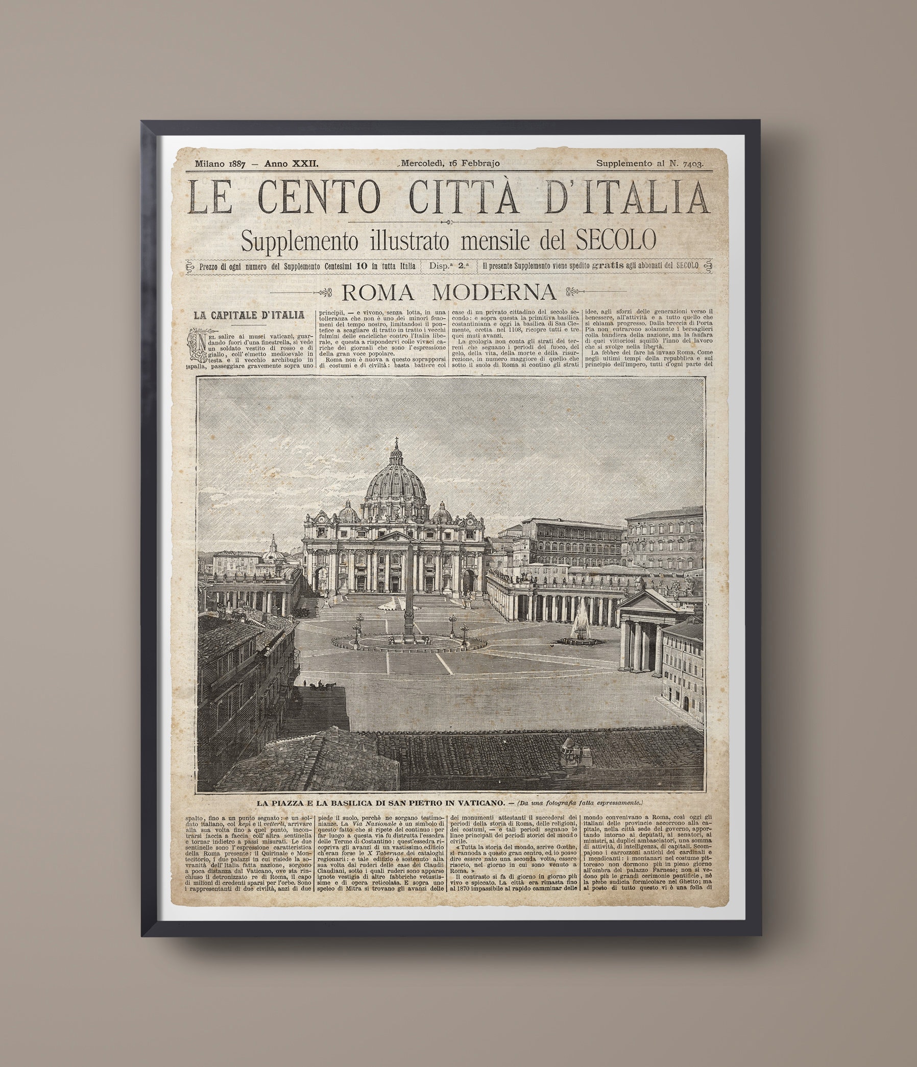 Vintage Italian Newspaper : Roma Moderna Full Cover 1 | Etsy