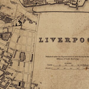 Liverpool Map : Vintage Liverpool Map Print Poster - Liverpool England ...