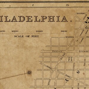 Philadelphia Map : Vintage Philadelphia Map Print Poster Circa 1840 ...