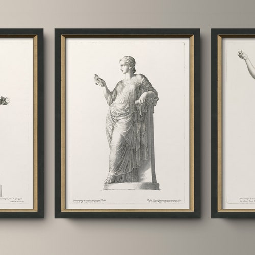 Antique Figure Drawing 4 : Statue Engraving Gallery Wall - Etsy