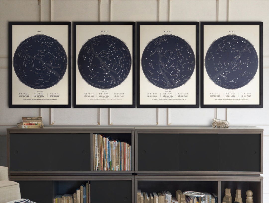 Night Sky Print : Constellation Map Kids Star Map Vintage - Etsy