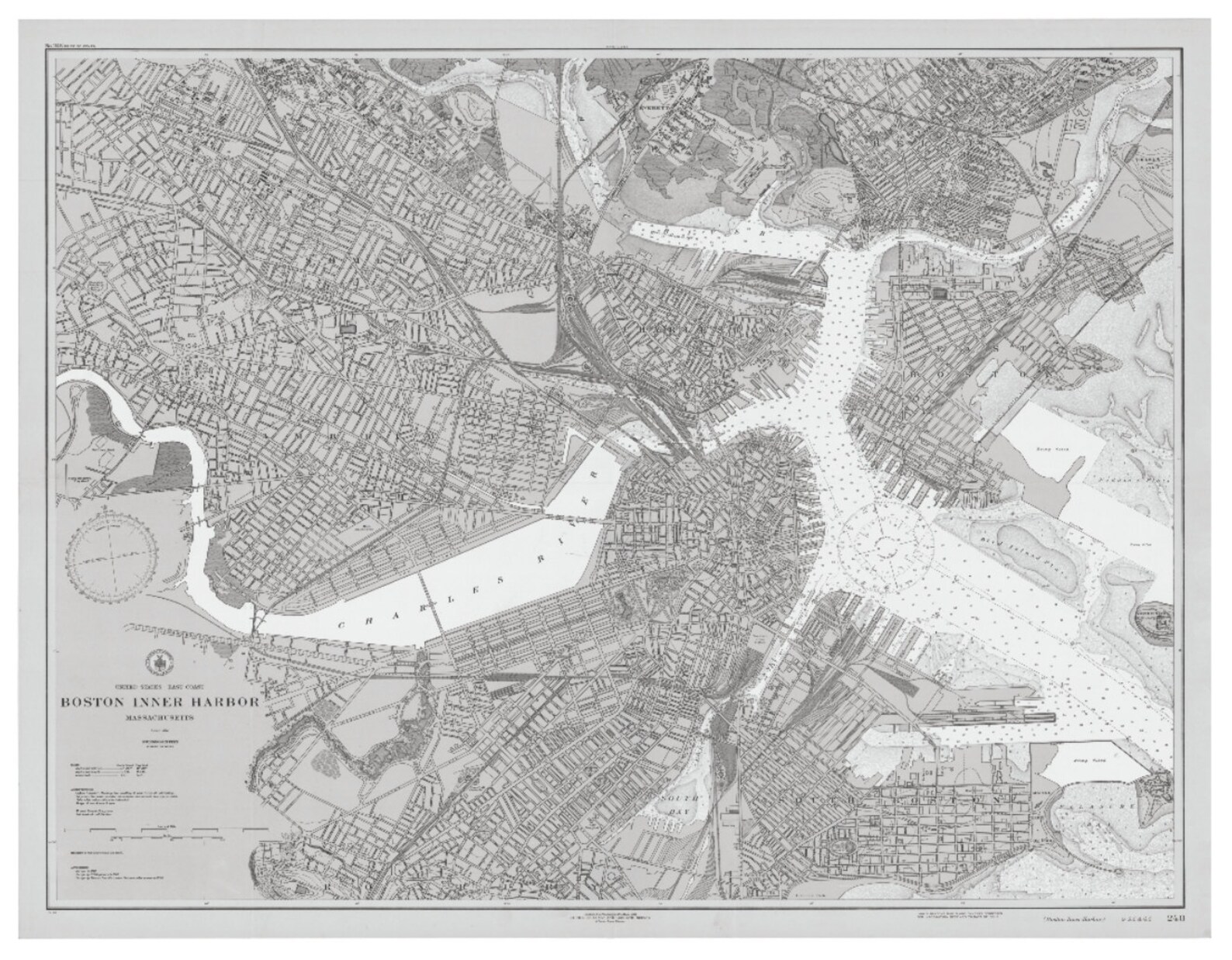 Boston Harbor Map Print : Vintage 20th C. Nautical Survey Map - Etsy