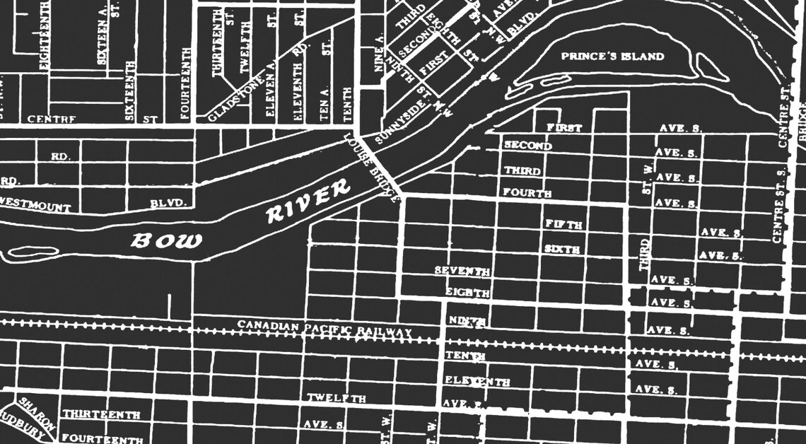 Calgary Map Print : Black and White Calgary Alberta Canada | Etsy