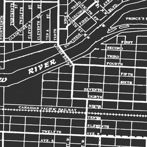 Calgary Map Print : Black and White Calgary Alberta Canada Vintage ...