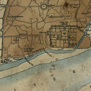 Delhi India Map : Vintage Rustic Circa 1857 Delhi Map Map - Etsy