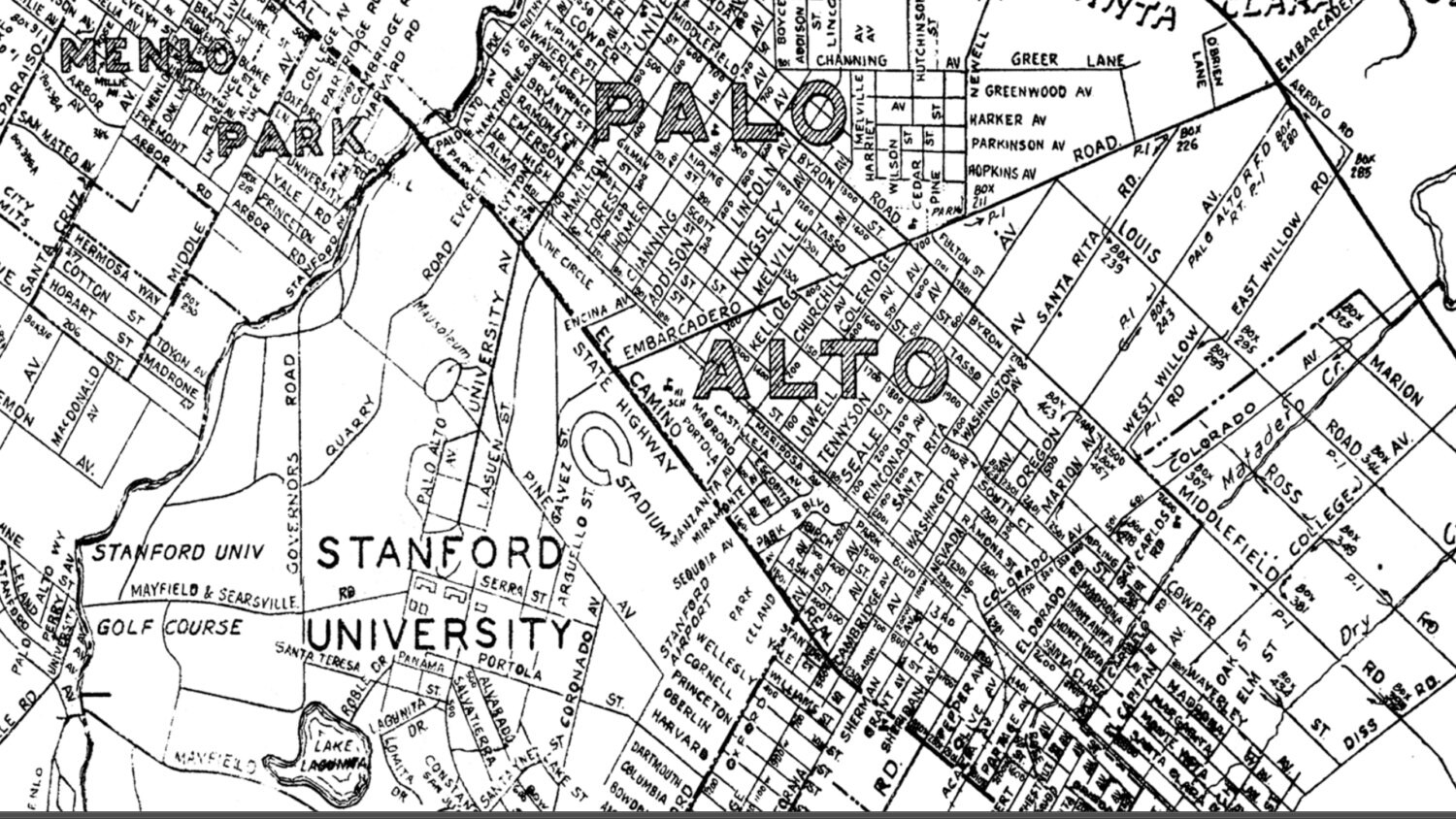 Palo Alto Map : Black and White Style Vintage Palo Alto Map - Etsy