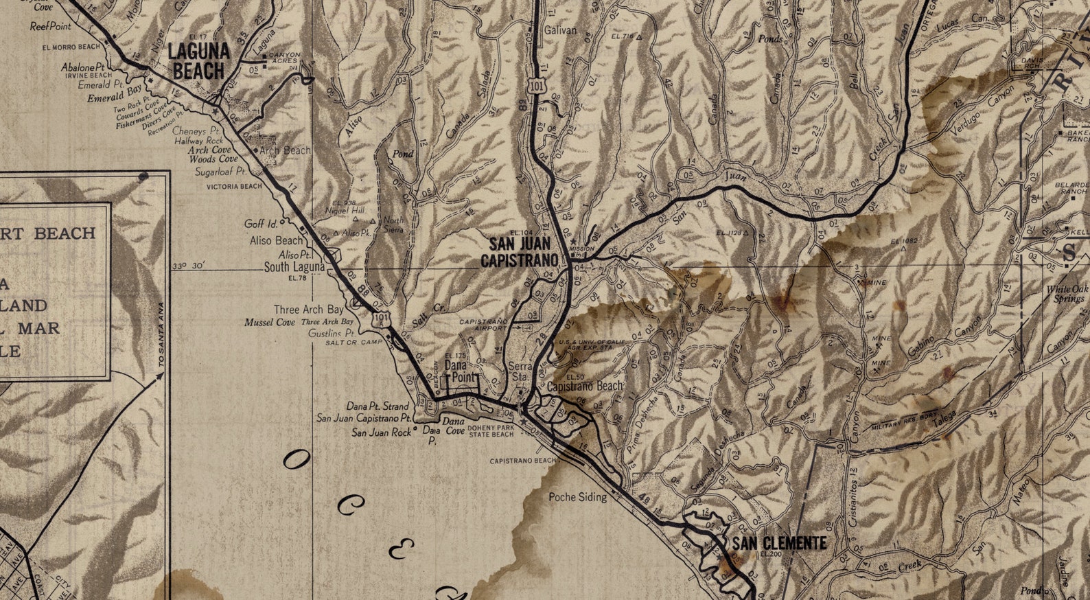 Orange County Map : Vintage Orange County Map Print Circa - Etsy