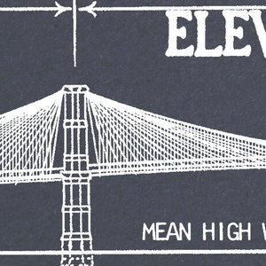 Brooklyn Bridge Blueprint : Vintage New York Brooklyn Bridge ...