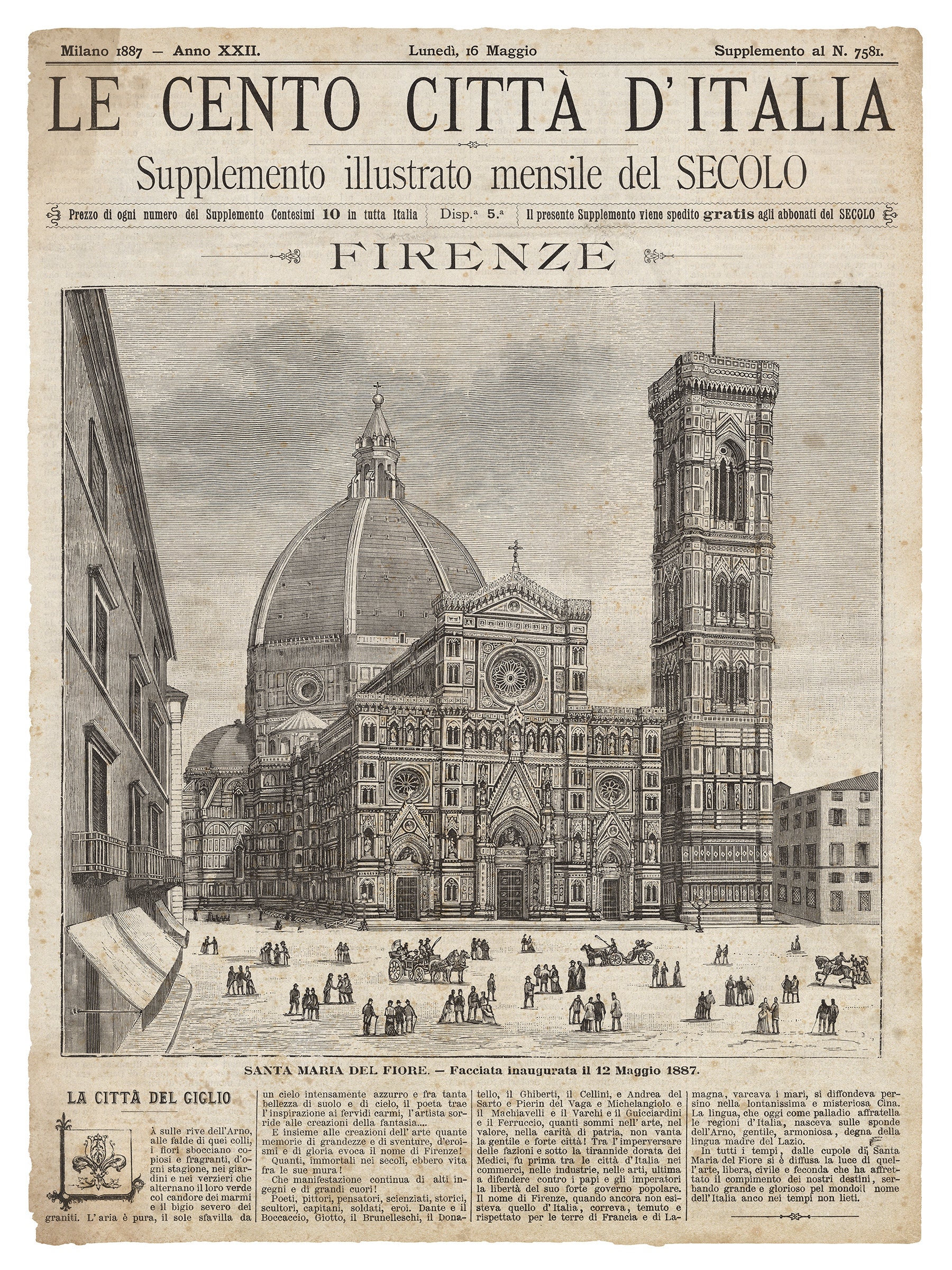 Vintage Italian Newspaper : Firenze Full Cover - Vintage Italian ...