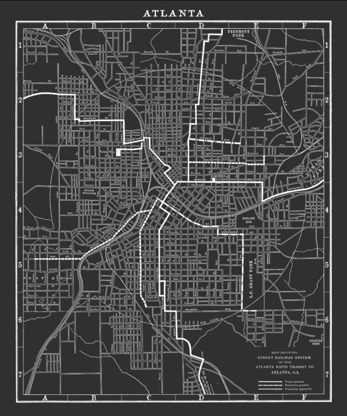 Atlanta Map : Vintage Atlanta Map Print Poster Circa 1901 - Etsy