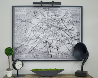 Paris Map, Vintage Map of Paris, Heart Map, France Map Print, Paris Art ...