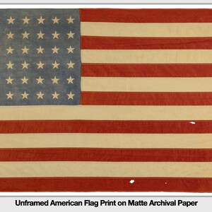 American Flag Print : Vintage American Flag - 48 Star American Flag ...