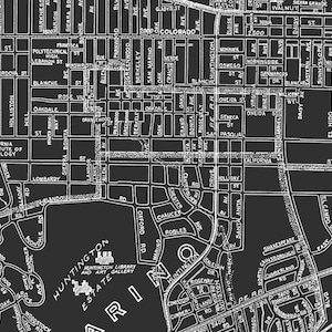 Pasadena Map : Vintage Pasadena Map Print - Old Pasadena California Map ...