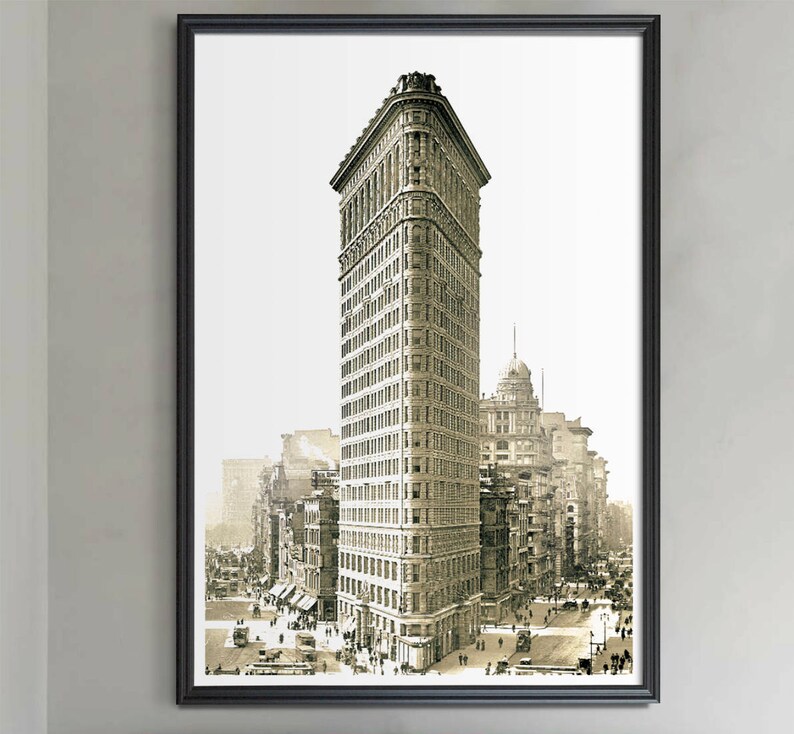 Flatiron Building Print Poster : Vintage New York Flatiron - Etsy