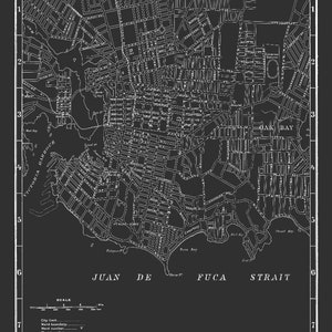 Victoria Map : Vintage Victoria Map Print - Old Victoria Canada Map ...