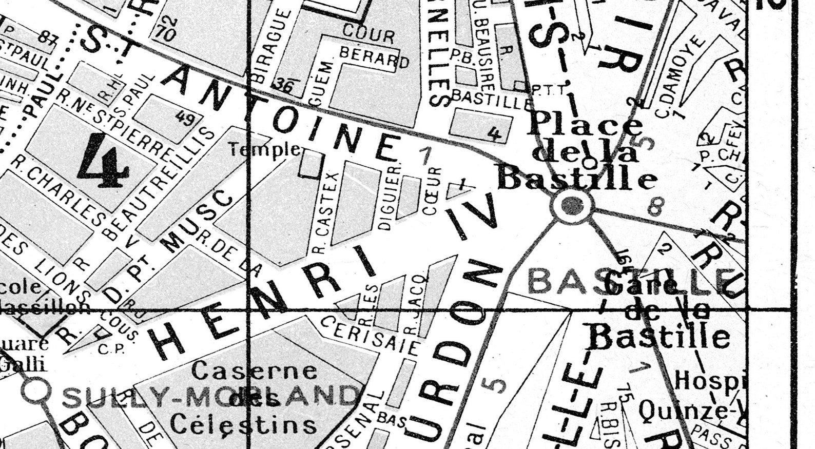 Paris Map 4th Arrondissement Map Hotel De Ville Print : - Etsy