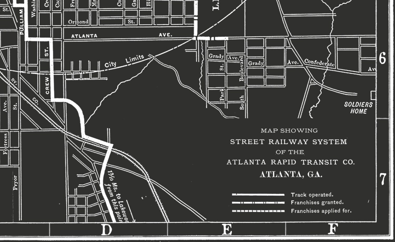 Atlanta Map : Vintage Atlanta Map Print Poster Circa 1901 | Etsy