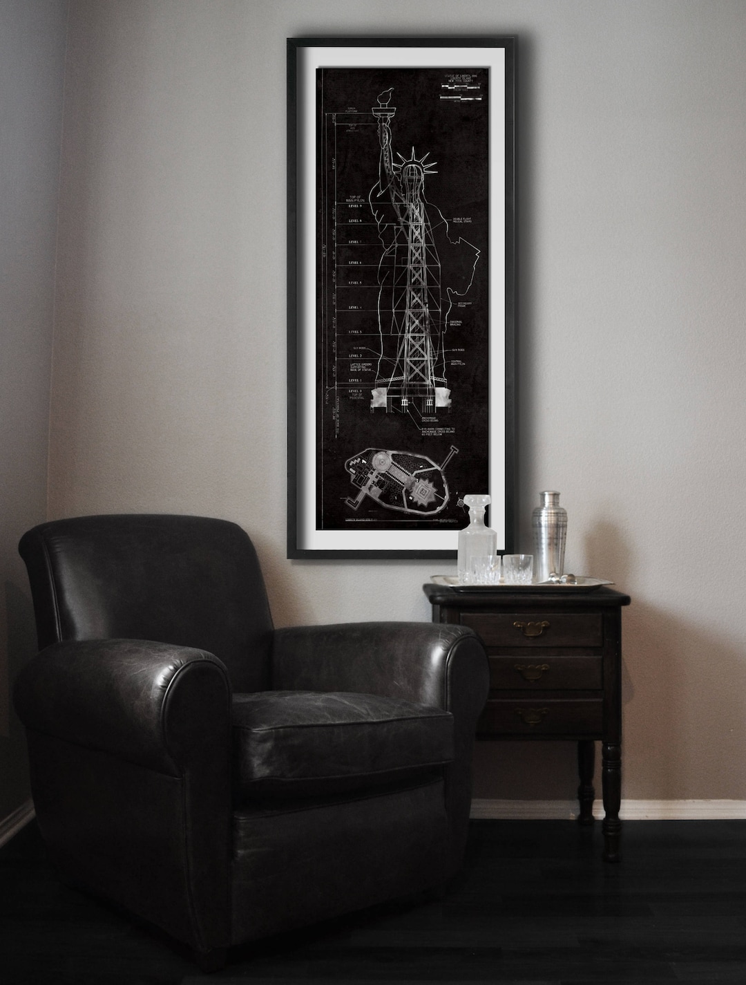 Statue of Liberty Blueprint : Vintage New York Statue of Liberty ...