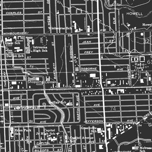 Baton Rouge Map : Vintage Baton Rouge Map Print - Old Baton Rouge Map ...