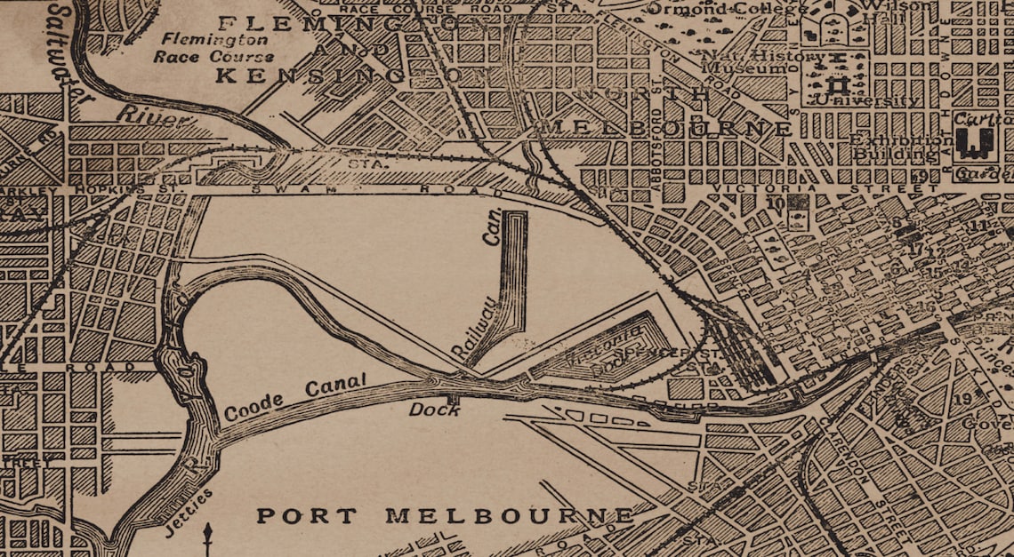 Melbourne Map Print : Vintage Melbourne Map Circa 1910 Print | Etsy