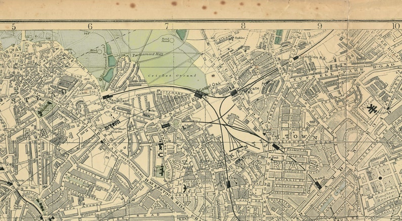 London Map : Vintage Rustic Circa 1890 London Map Print Poster - Etsy UK