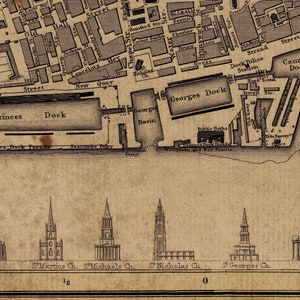 Liverpool Map : Vintage Liverpool Map Print Poster - Liverpool England ...