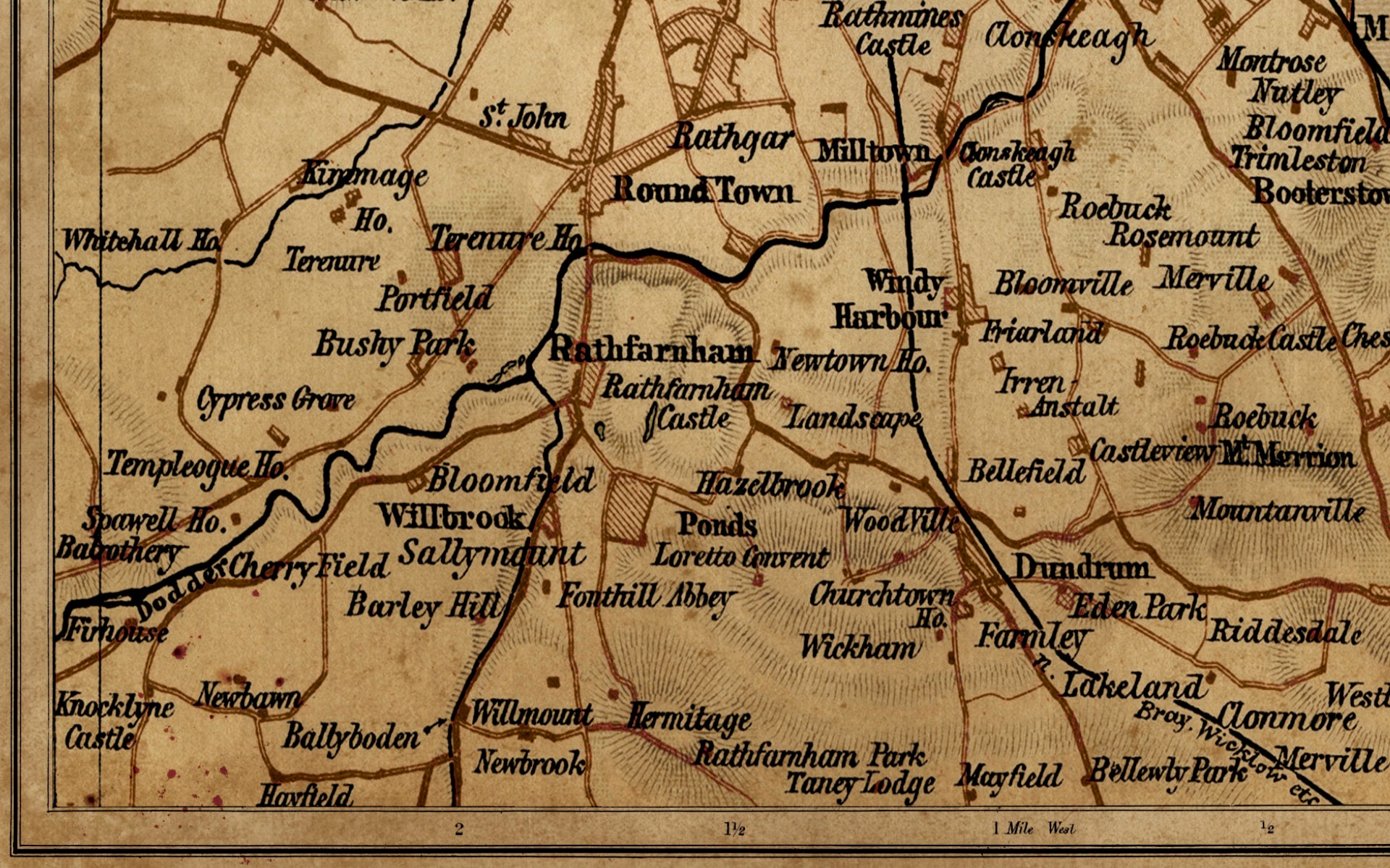 Dublin Map : Vintage Dublin Map Print Poster - Ireland Map Circa 1900 ...