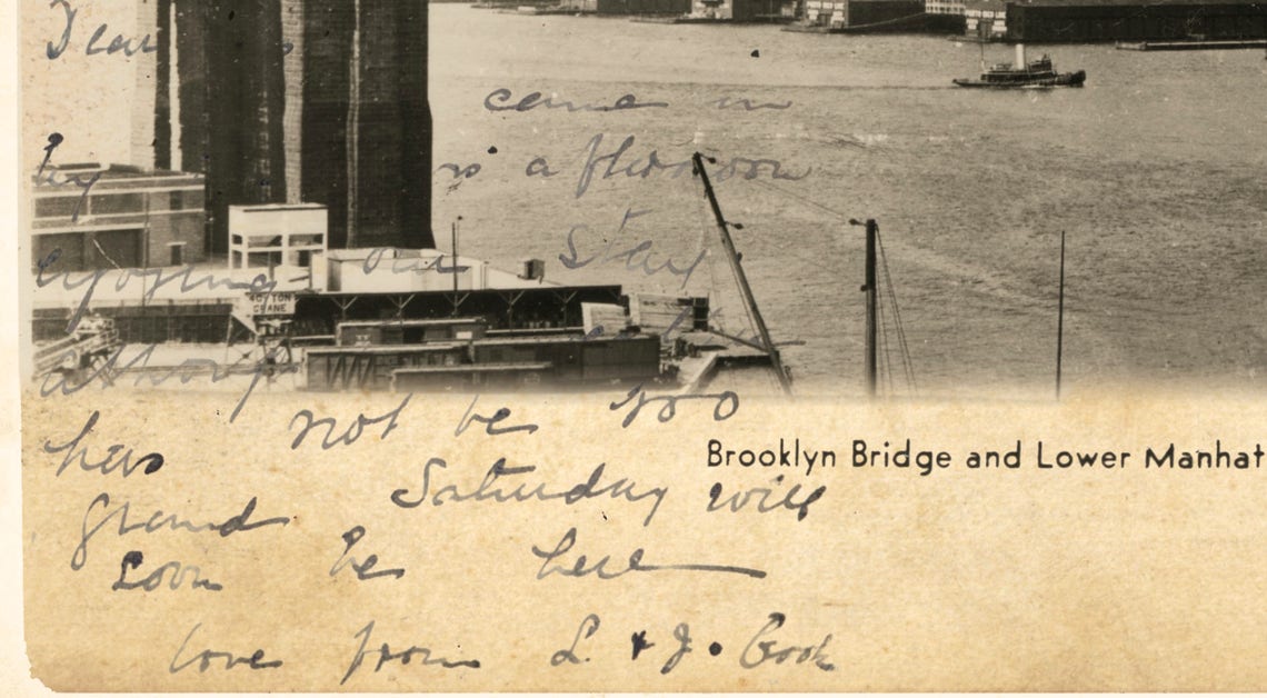 New York Print : Vintage Brooklyn Bridge Bridge Postcard Print - Etsy