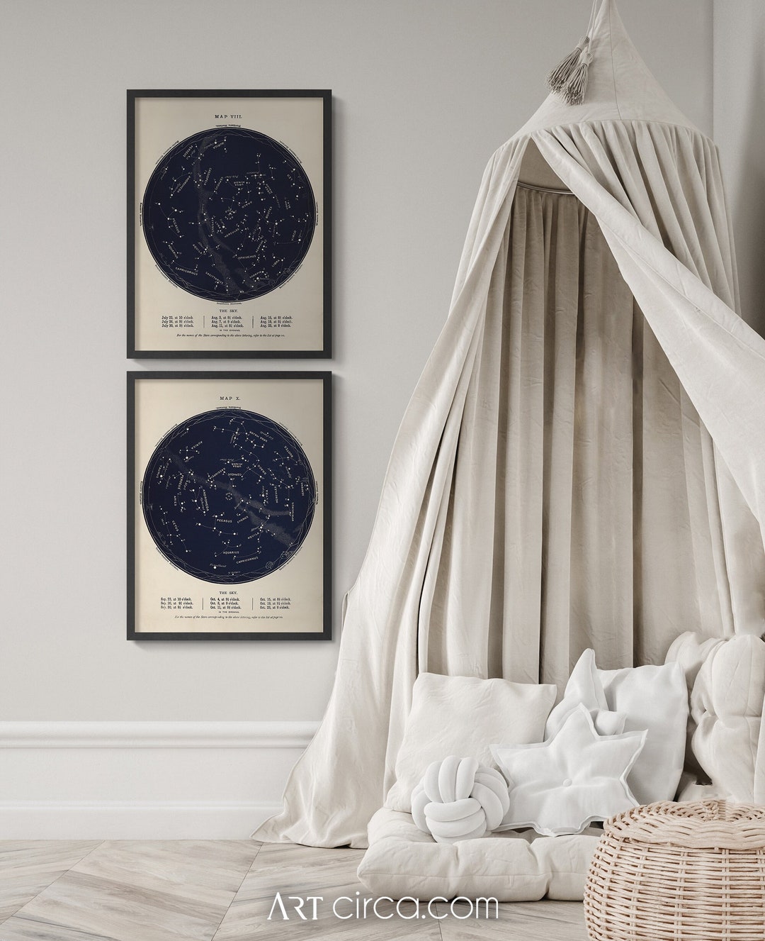 Night Sky Print : Constellation Map - Kids Star Map - Vintage ...