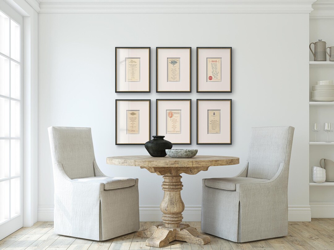 Custom Framed - Vintage French Brasserie Menu Art - French Restaurant ...