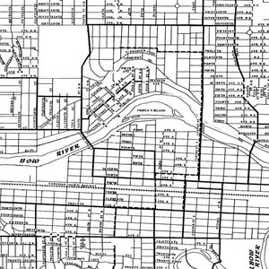 Calgary Map Print : Black and White Calgary Alberta Canada Vintage ...