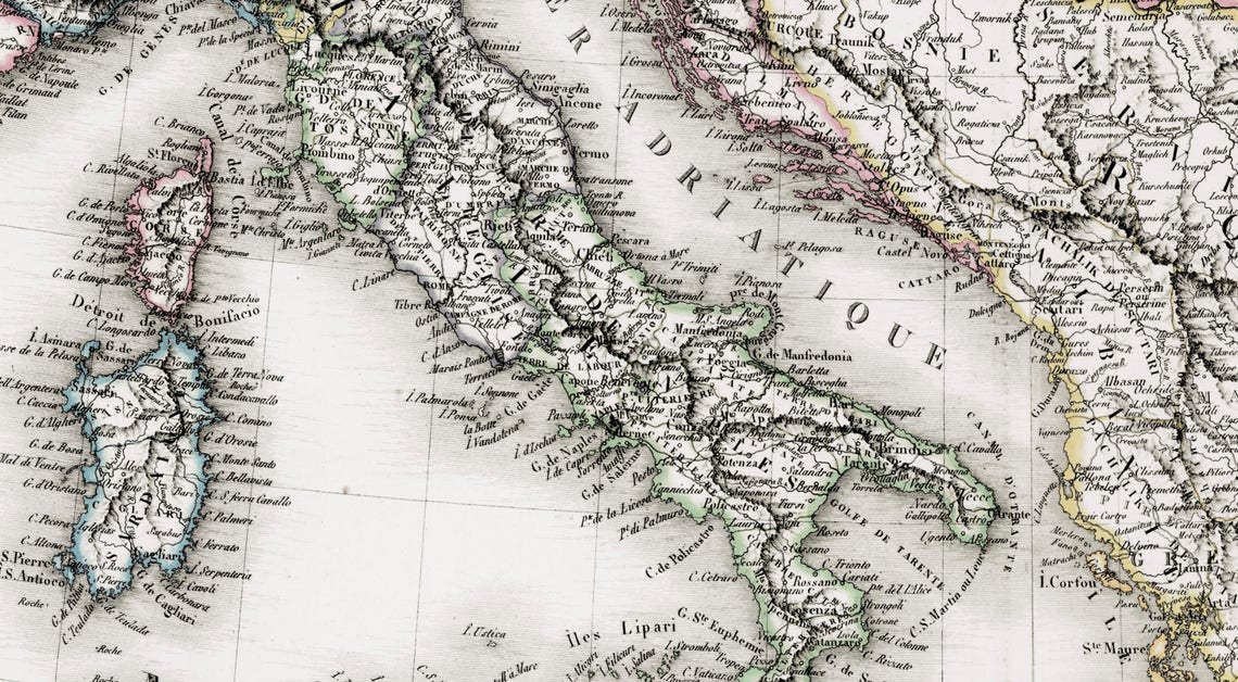 Europe Map : 1816 Map of Europe - Vintage Map of Europe - Panel Map ...