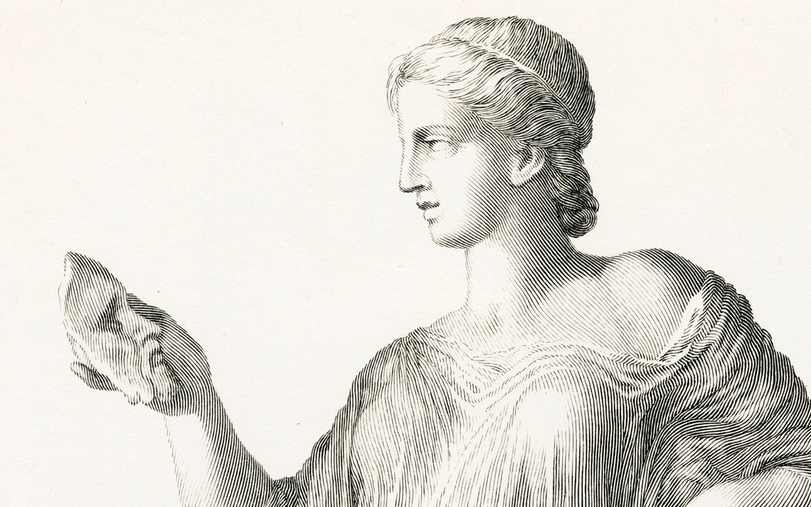 Figure Art Print #1 : Statue Engraving - Gallery Wall Decor - Figure ...