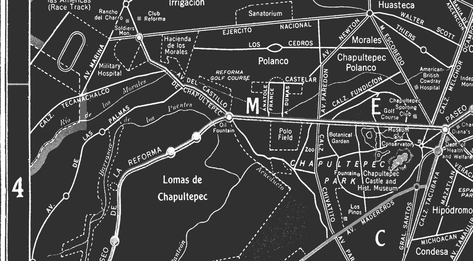 Mexico City Map : Vintage Mexico City Map Print - Old Mexico Map ...